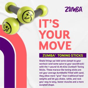 Zumba Toning Sticks, Hand Weights for Women, Dumbbell Weight Set, 1 Pound