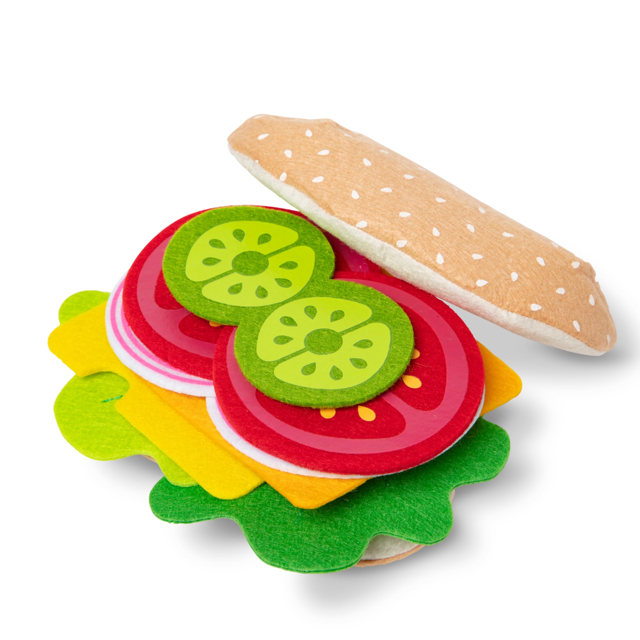 Melissa & Doug Felt Food Sandwich Play Food Set (33 pcs) - Felt Sandwich Play Set For Kids Kitchen, Pretend Play Sandwich, Felt Sandwich Toy For Toddlers Kids Ages 2+,Orange