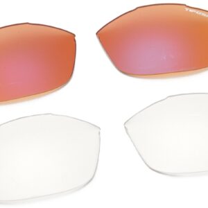 Tifosi Womens Wisp T-I905 Dual lens Sunglasses,Crystal Brown Frame/Brown Gradient, Ac Red, and Clear Lens,One Size