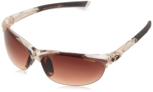 tifosi womens wisp t-i905 dual lens sunglasses,crystal brown frame/brown gradient, ac red, and clear lens,one size