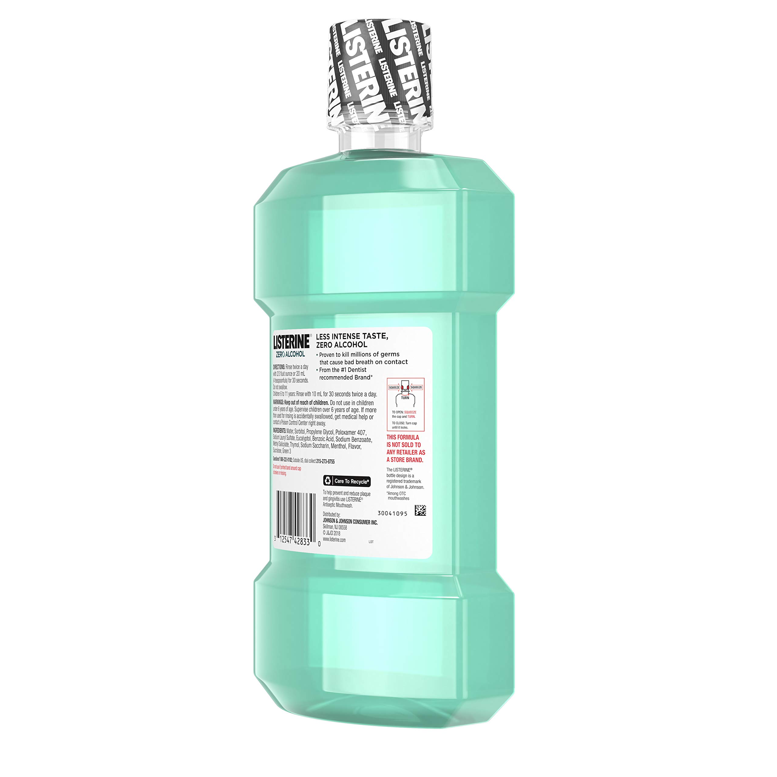 Listerine Zero Mouthwash, Clean Mint, 1 Liter