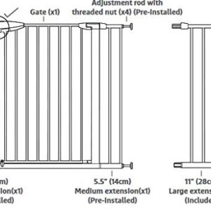 Munchkin® Easy Close XL™ Metal Baby Gate, 29.5" - 51.6" Wide, Black, Model MK0009-111