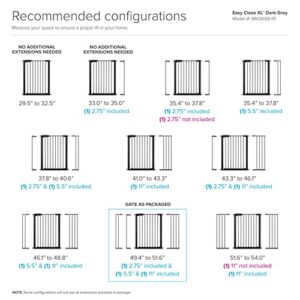 Munchkin® Easy Close XL™ Metal Baby Gate, 29.5" - 51.6" Wide, Black, Model MK0009-111