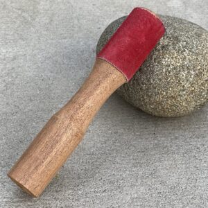 Tibetan Easy Play Hard Wood Singing Bowl Leather-Wrapped Striker, Mallet Red