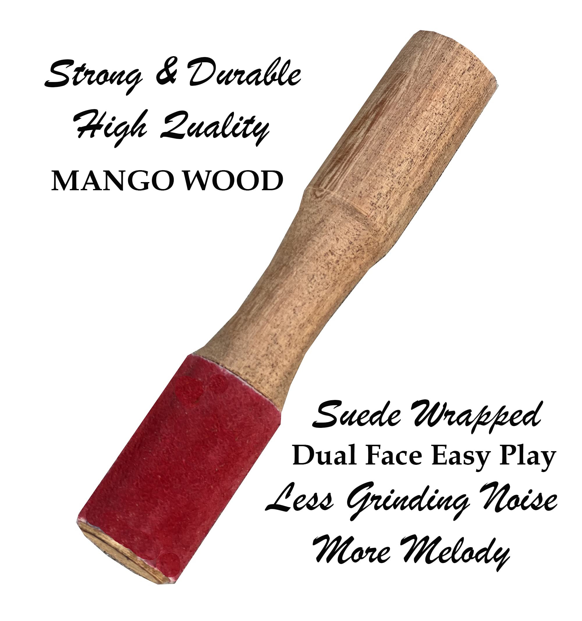 Tibetan Easy Play Hard Wood Singing Bowl Leather-Wrapped Striker, Mallet Red