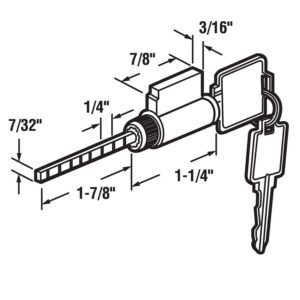 STB Sliding Glass Door Key Cylinder Lock Sliding Door Cylinder Lock, Kwikset/Weiser/Weslock, 5-Pin Tumbler Lock, Keyed Alike, (Pack of 1)