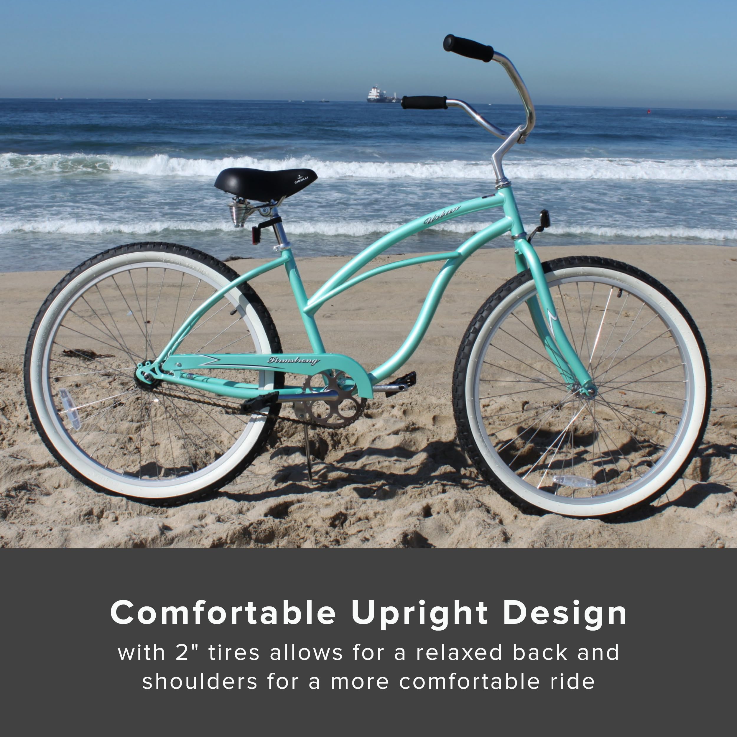 Firmstrong Urban Lady Single Speed - Women's 26" Beach Cruiser Bike (Mint Green)