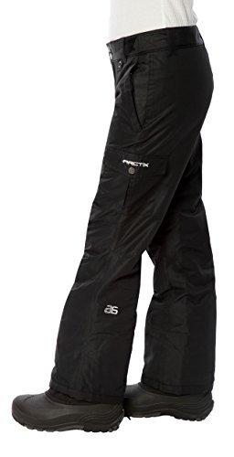 Arctix Kids Snow Sports Cargo Snow Pants with Articulated Knees, Black, X-Large, 1540