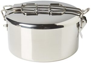 zebra stainless steel food box and pan with snap on lid, 14cm, silver