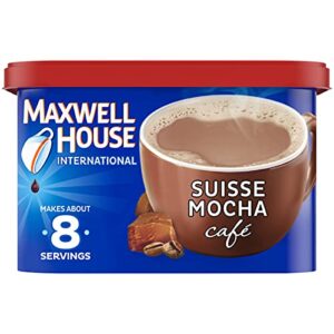 maxwell house international suisse mocha café-style instant coffee beverage mix, 7.2 oz. canister