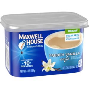 maxwell house international coffee decaf sugar free french vanilla cafe, 4 ounce