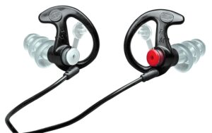 surefire ep4 sonic defenders plus filtered earplugs, triple flanged design, reusable, black, medium