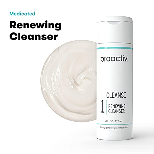 Proactiv Acne Cleanser - Benzoyl Peroxide Face Wash and Acne Treatment - Daily Facial Cleanser and Hyularonic Acid Moisturizer with Exfoliating Beads - 90 Day Supply, 6 Oz