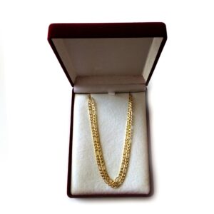 Jewelry Affairs 10k Yellow Real Gold Hollow Figaro Chain Necklace, 3.5mm, 20"