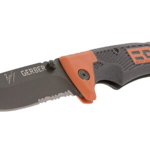 GERBER Bear Grylls Scout Knife, Serrated Edge, Drop Point [31-000754]