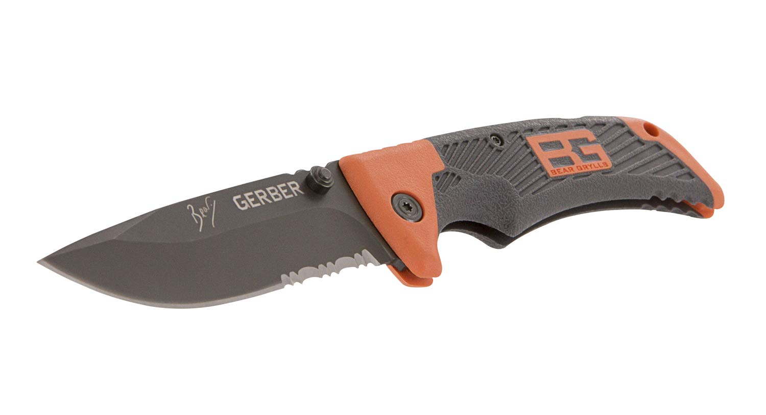 GERBER Bear Grylls Scout Knife, Serrated Edge, Drop Point [31-000754]