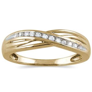 1/10 carat tw diamond ring 10k yellow gold