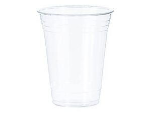 solo cup company plastic party cold cups, 16 oz, clear, 50 pack