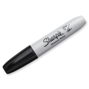 Sharpie® Permanent Markers, Chisel Tip, Black Ink, Pack of 4 Markers