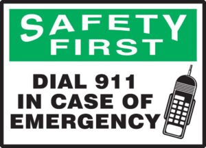 diall 911 in case of emergency (w/graphic)