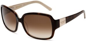 kate spade new york women's lulu rectangular sunglasses, tortoise gold frame/brown gradient lens, 54 mm