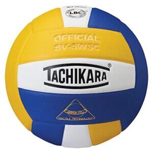 tachikara leather indoor volleyball, gold royal