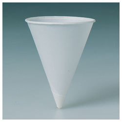 paper cone cups 4.5 oz. roll rim. 200/pk; 25pk/cs 5000cups/case