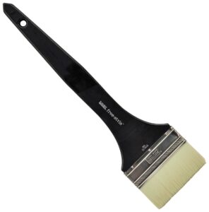 liquitex 1300804 professional freestyle large scale brush, broad flat/varnish 4-inch, long handle , black