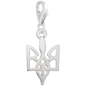 rembrandt charms ukrainian trident charm with lobster clasp, sterling silver