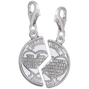 rembrandt charms mizpah charm with lobster clasp, sterling silver