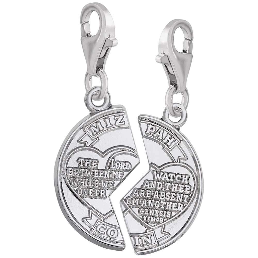 Rembrandt Charms Mizpah Charm with Lobster Clasp, Sterling Silver