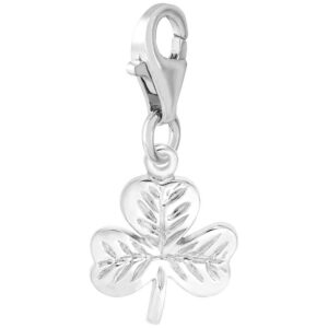 rembrandt charms shamrock charm with lobster clasp, sterling silver