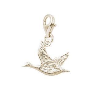 rembrandt charms canada goose charm with lobster clasp, gold plated silver