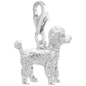 rembrandt charms poodle charm with lobster clasp, sterling silver