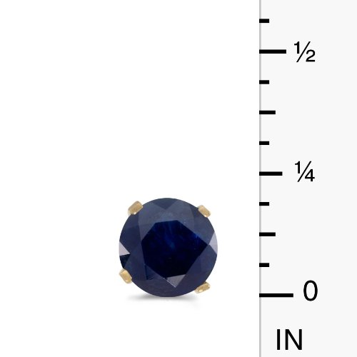 1 Carat Total Weight Natural Round Sapphire Stud Earrings Set in 14k Yellow Gold