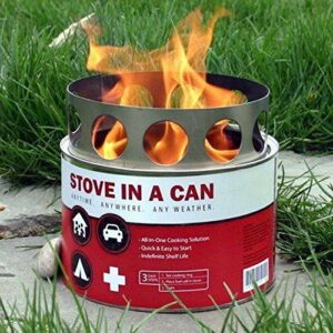 stove in a can - portable outdoor camp / cooking kit - perfect for camping, backpacking, hunting, tailgating, emergency survival, food storage