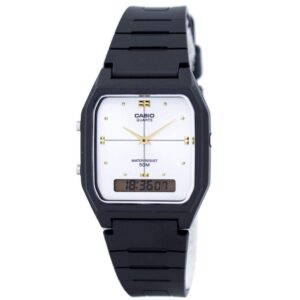 casio #aw48he-7av men's analog digital dual time zone watch