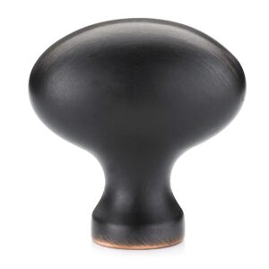 Richelieu Hardware BP444340BORB Olinville Collection 1 9/16-inch (40 mm) x 7/8-inch (22 mm) Brushed Oil-Rubbed Bronze Traditional Cabinet and Drawer Oval Knob for Kitchen, Bathroom, and Furniture