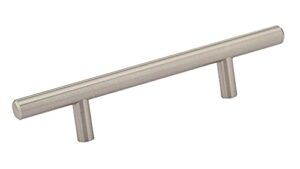 richelieu hardware bp30596195 washington collection 3 3/4-inch (96 mm) center-to-center brushed nickel modern cabinet and drawer bar pull handle for kitchen, bathroom, and furniture