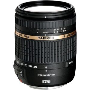 tamron auto focus 18-270mm f/3.5-6.3 vc pzd all-in-one zoom lens for canon dslr, model boo8e filter size 062mm