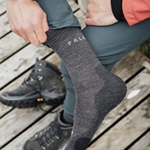 FALKE Men's TK2 Explore Wool Hiking Socks, Mid Calf, Medium Padding, Athletic Sock, Breathable Quick Dry, Merino Wool, Grey (Smog 3150), 6.5-8.5, 1 Pair