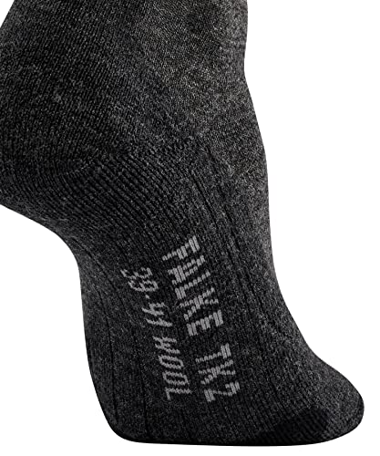 FALKE Men's TK2 Explore Wool Hiking Socks, Mid Calf, Medium Padding, Athletic Sock, Breathable Quick Dry, Merino Wool, Grey (Smog 3150), 6.5-8.5, 1 Pair