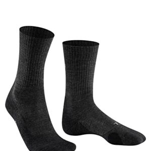 FALKE Men's TK2 Explore Wool Hiking Socks, Mid Calf, Medium Padding, Athletic Sock, Breathable Quick Dry, Merino Wool, Grey (Smog 3150), 6.5-8.5, 1 Pair