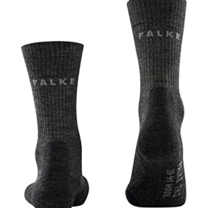 FALKE Men's TK2 Explore Wool Hiking Socks, Mid Calf, Medium Padding, Athletic Sock, Breathable Quick Dry, Merino Wool, Grey (Smog 3150), 6.5-8.5, 1 Pair