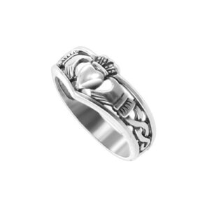 gem avenue heart friendship and love crowned irish claddagh 925 sterling silver ring for women size 8