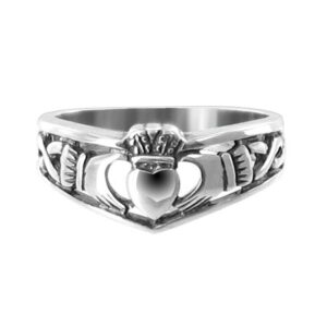 Gem Avenue Heart Friendship and Love Crowned Irish Claddagh 925 Sterling Silver Ring for Women Size 8