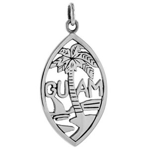 sterling silver guam word pendant no chain