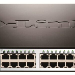 D-Link PoE+ Switch, 24 28 Port Fast Ethernet Managed Web Smart 2 Gigabit BASE-T and 2 Gigabit Combo BASE-T/SFP Ports (DES-1210-28P),Black / White