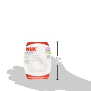 NUK Replacement Silicone Spout for NUK Active and Learner Cups and NUK Bottles, Clear