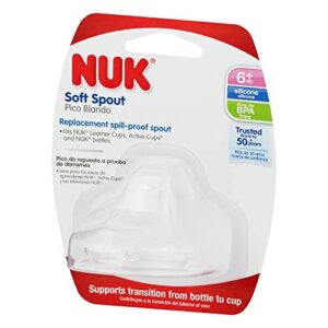 NUK Replacement Silicone Spout for NUK Active and Learner Cups and NUK Bottles, Clear